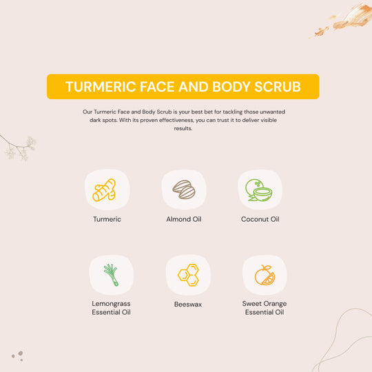 Buy Natural Turmeric Face And Body Scrub 200g – Emassence
